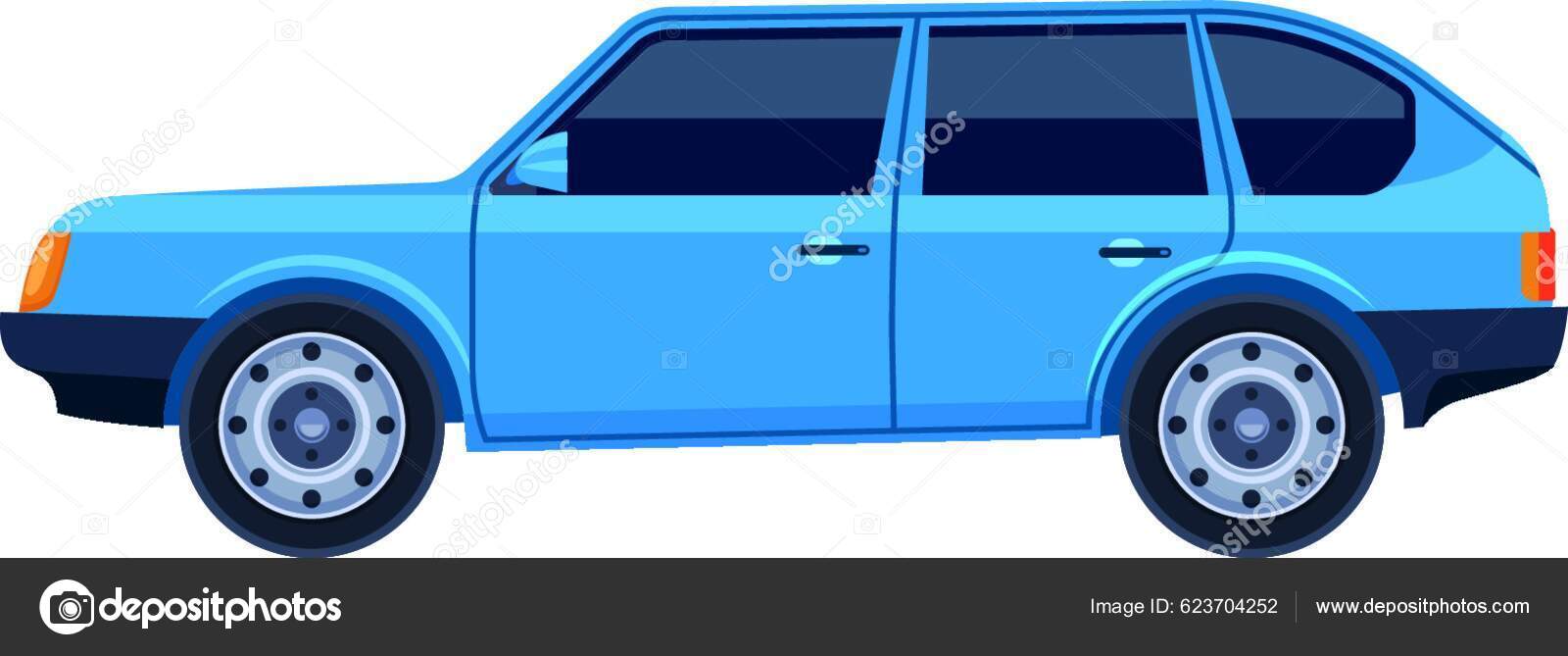 Velho Perfil Automóvel Azul Carro Vista Lateral imagem vetorial de YAY ...