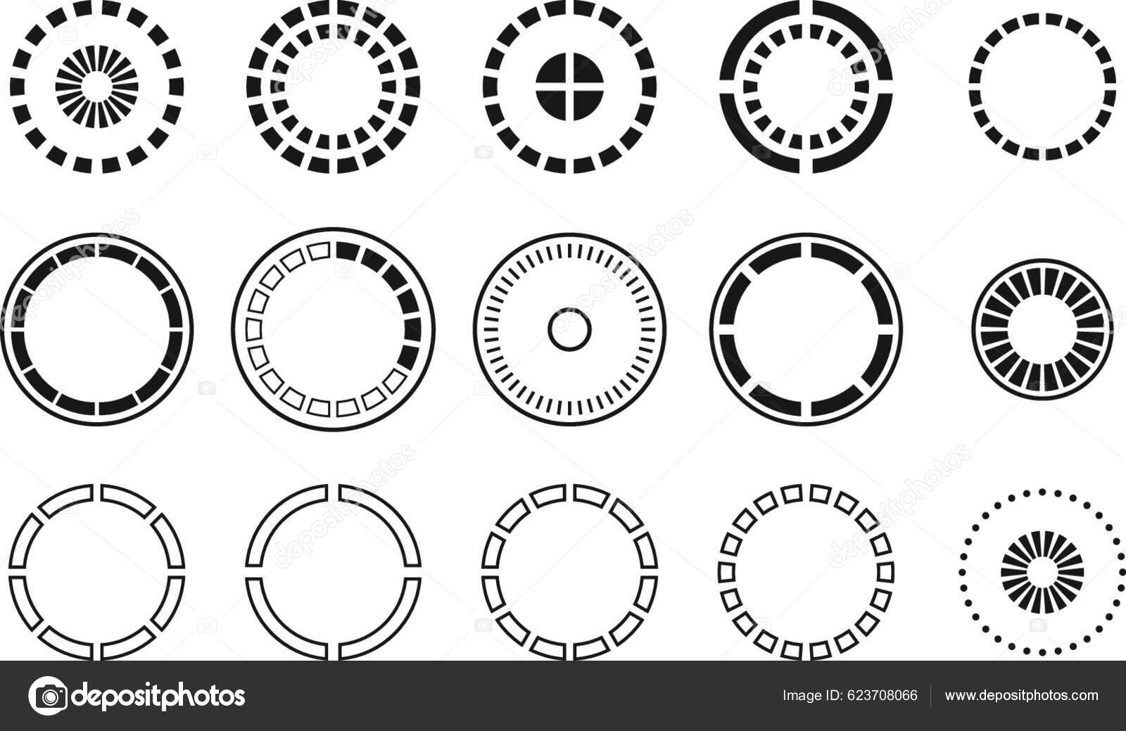 Indicador Progreso Redondo Establecido Elementos Del Círculo Hud Vector ...