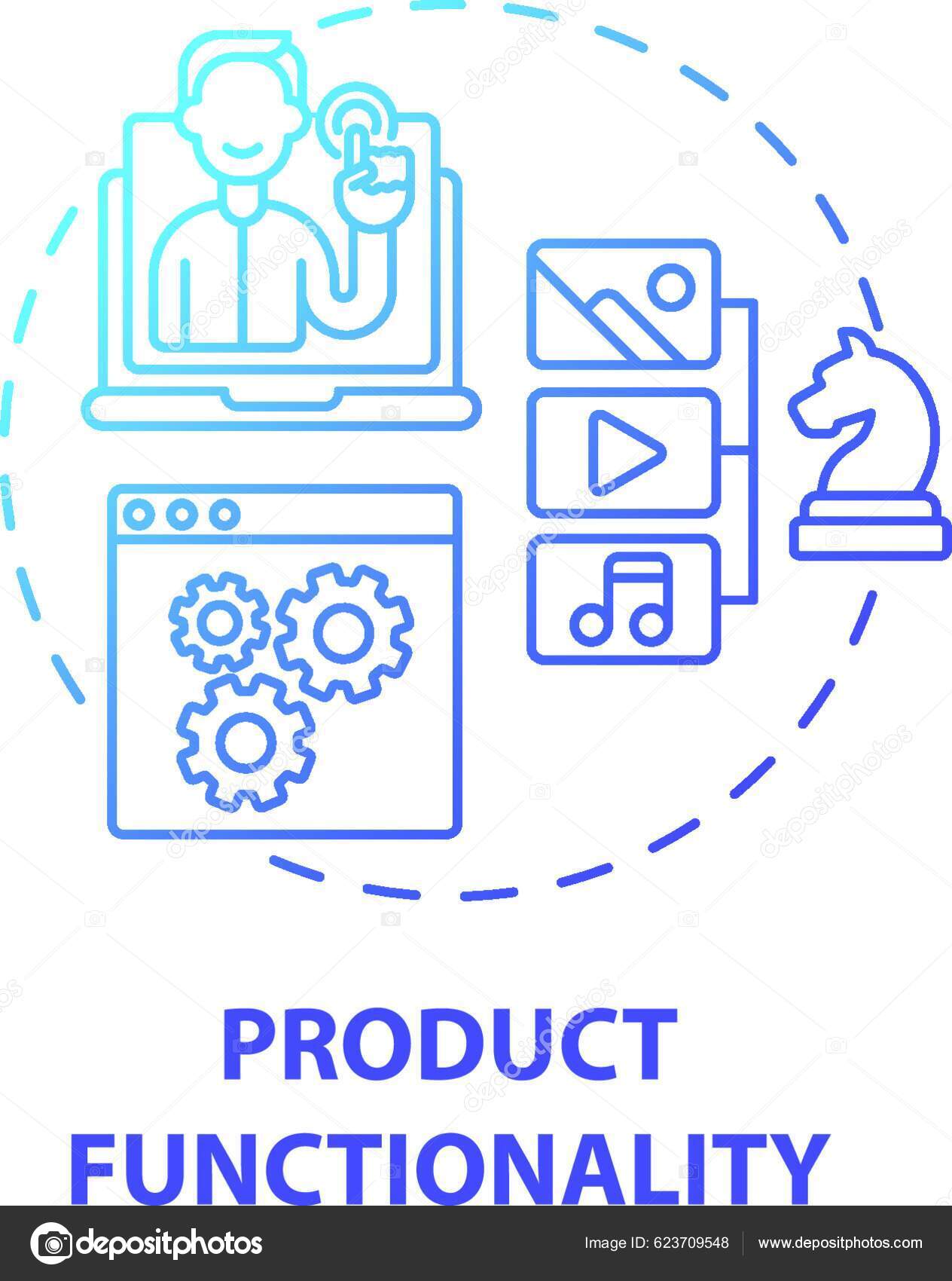 Product Functionality Concept Icon Stock Vector by ©YAY_Images 623709548 Product Functionality Concept Icon Stock Vector by ©YAY_Images 623709548