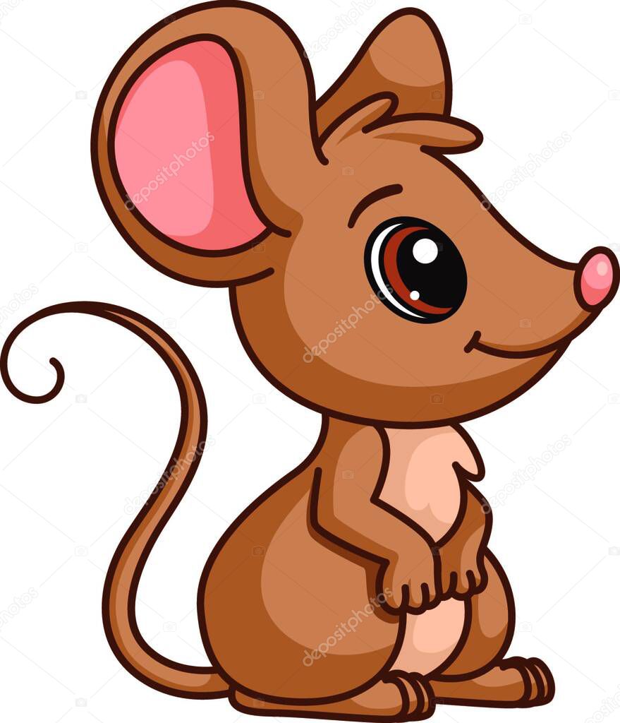"Bonito ratón. Personaje de ratas de dibujos animados. Animal sonriente ...