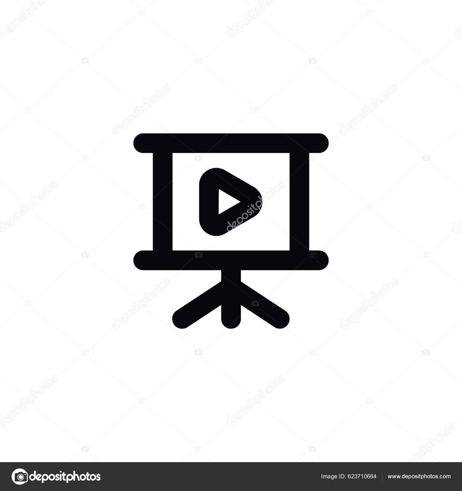Video Presentation Icon Business Concept Video Projector Screen Symbol ...