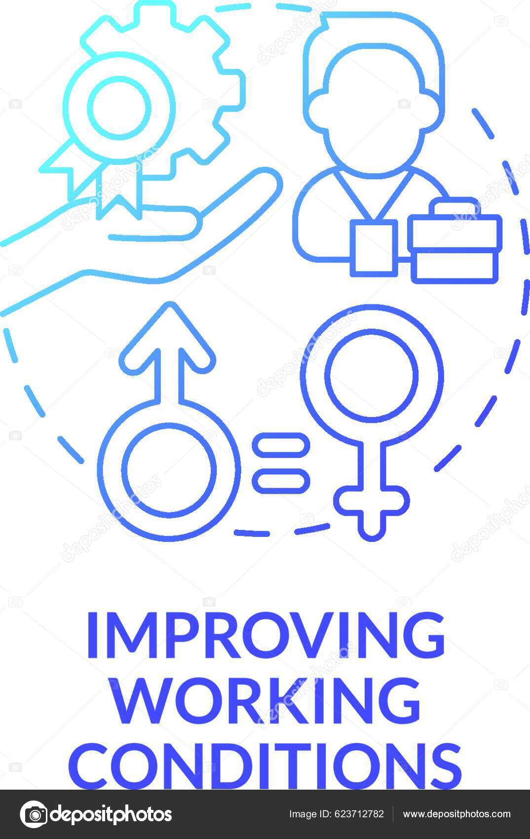 Improving Working Conditions Blue Gradient Concept Icon Stock Vector ...