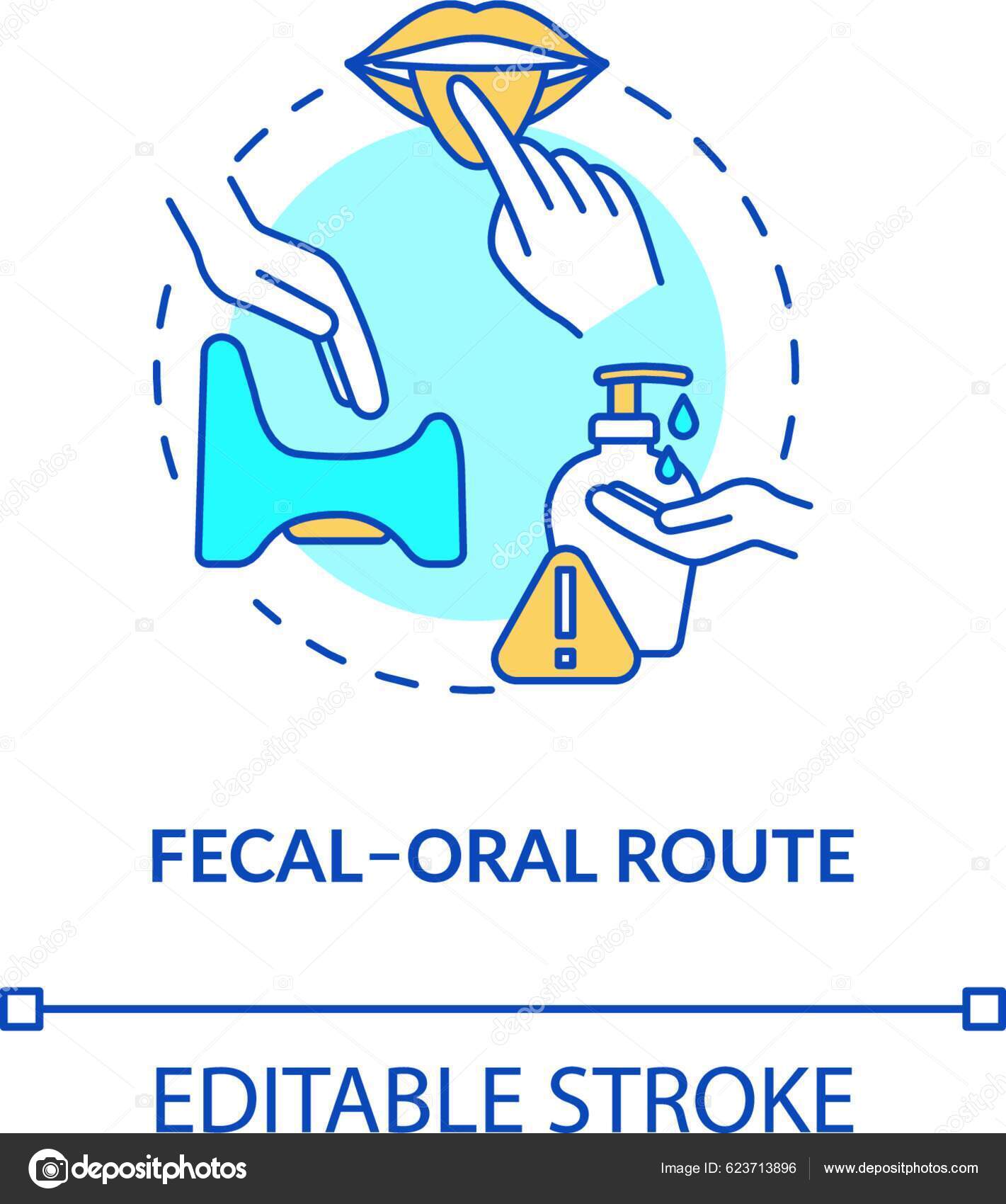 Fecal Oral Route Concept Icon Contagious Infection Spread Lack ...