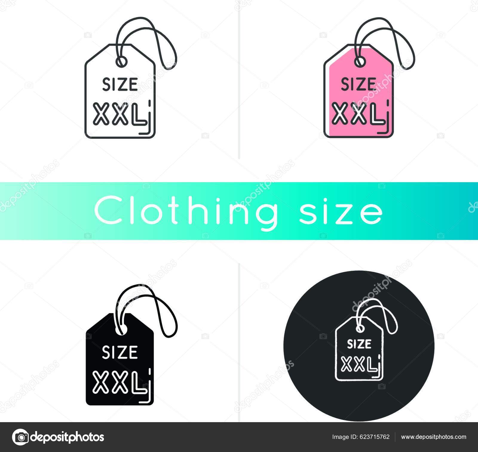 Xxl Size Label Icon Linear Black Rgb Color Styles Garments Stock Vector ...