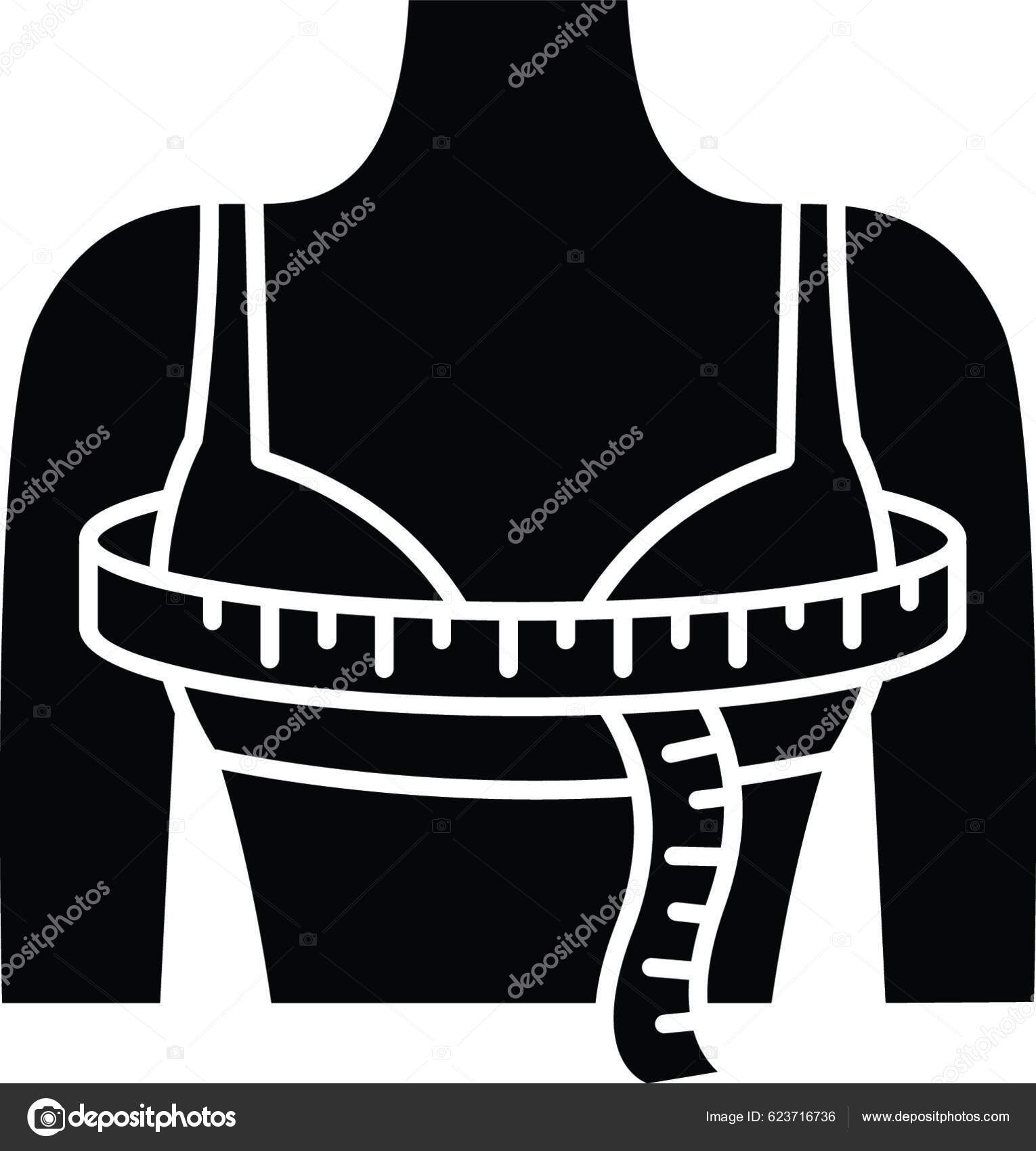 Circunferencia Del Busto Icono Glifo Negro Mediciones Parte Superior ...