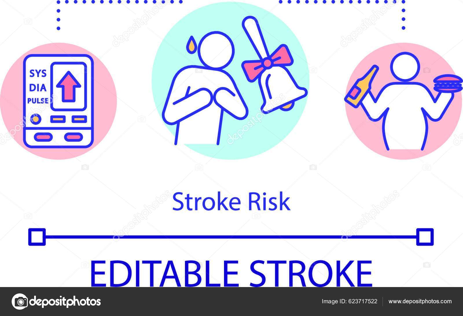 Stroke Risk Factors Concept Icon Stock Vector by ©YAY_Images 623717522