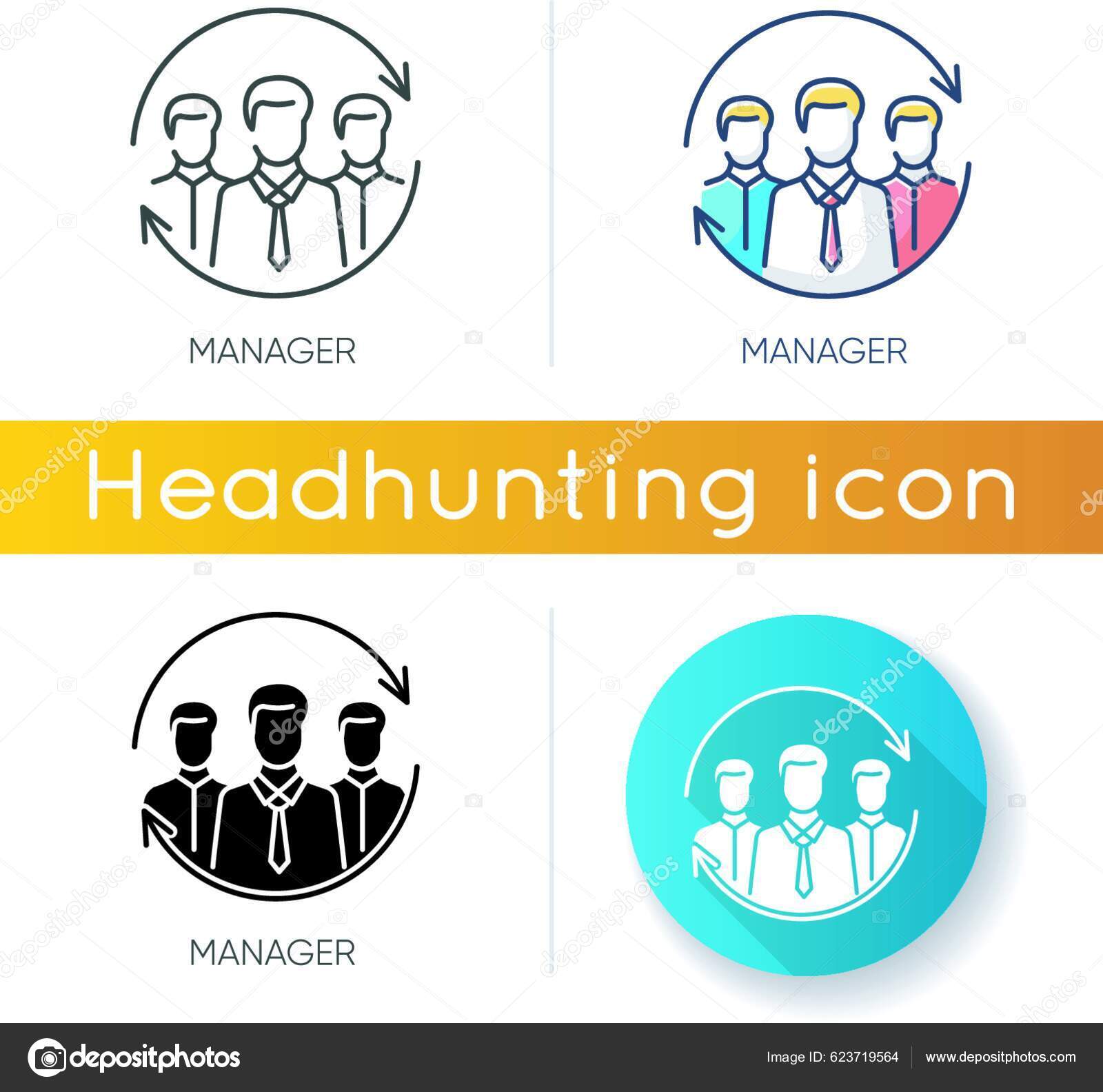 Manager Icon Linear Black Rgb Color Styles Corporate Management ...