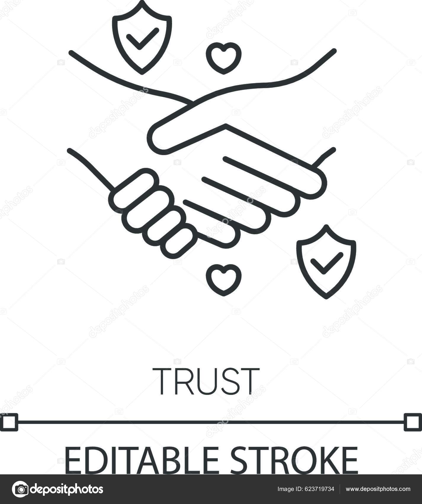 Trust Pixel Perfect Linear Icon Thin Line Customizable Illustration ...