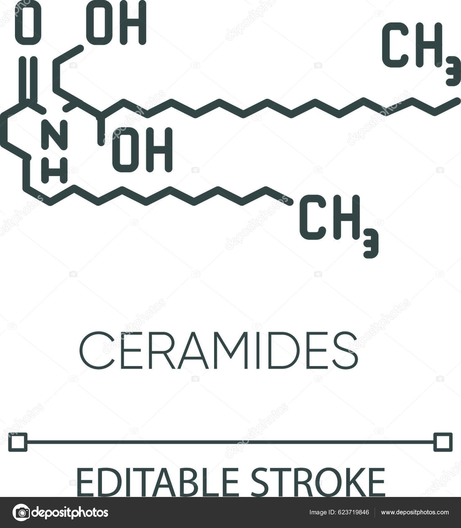 Ceramide Pixel Perfect Linear Icon Scientific Formula Lipid Molecule ...