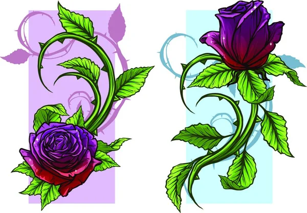 Graphic Detailed Cartoon Roses Stem Set Stock Vector by ©YAY_Images ...