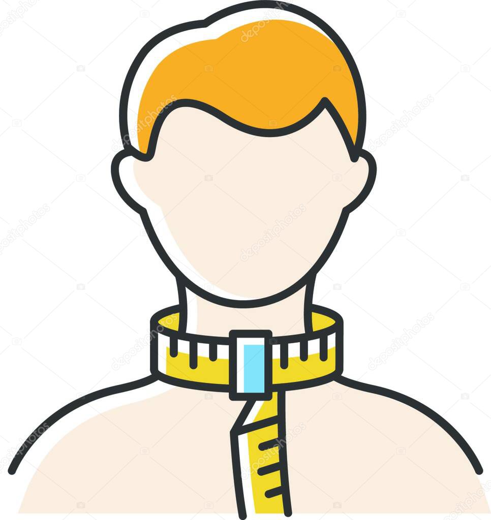 "Circunferencia del cuello Icono de color RGB. Mediciones del cuerpo ...