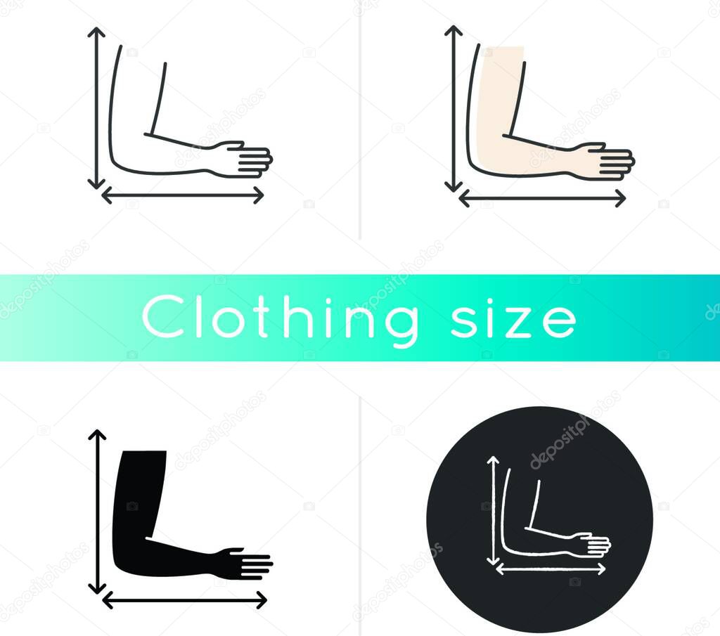 "Icono de longitud de brazo. Negro lineal y estilos de color RGB ...