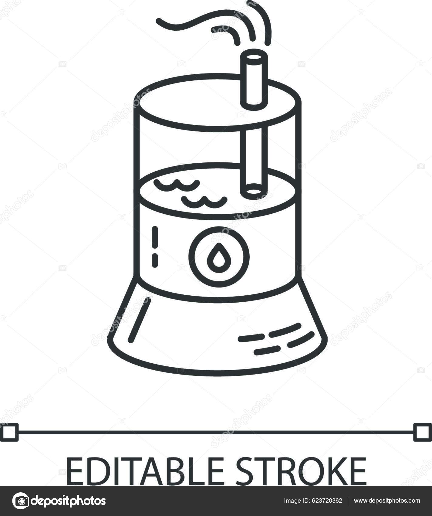 Air Cleaning Device Pixel Perfect Linear Icon Domestic Humidifier Home ...