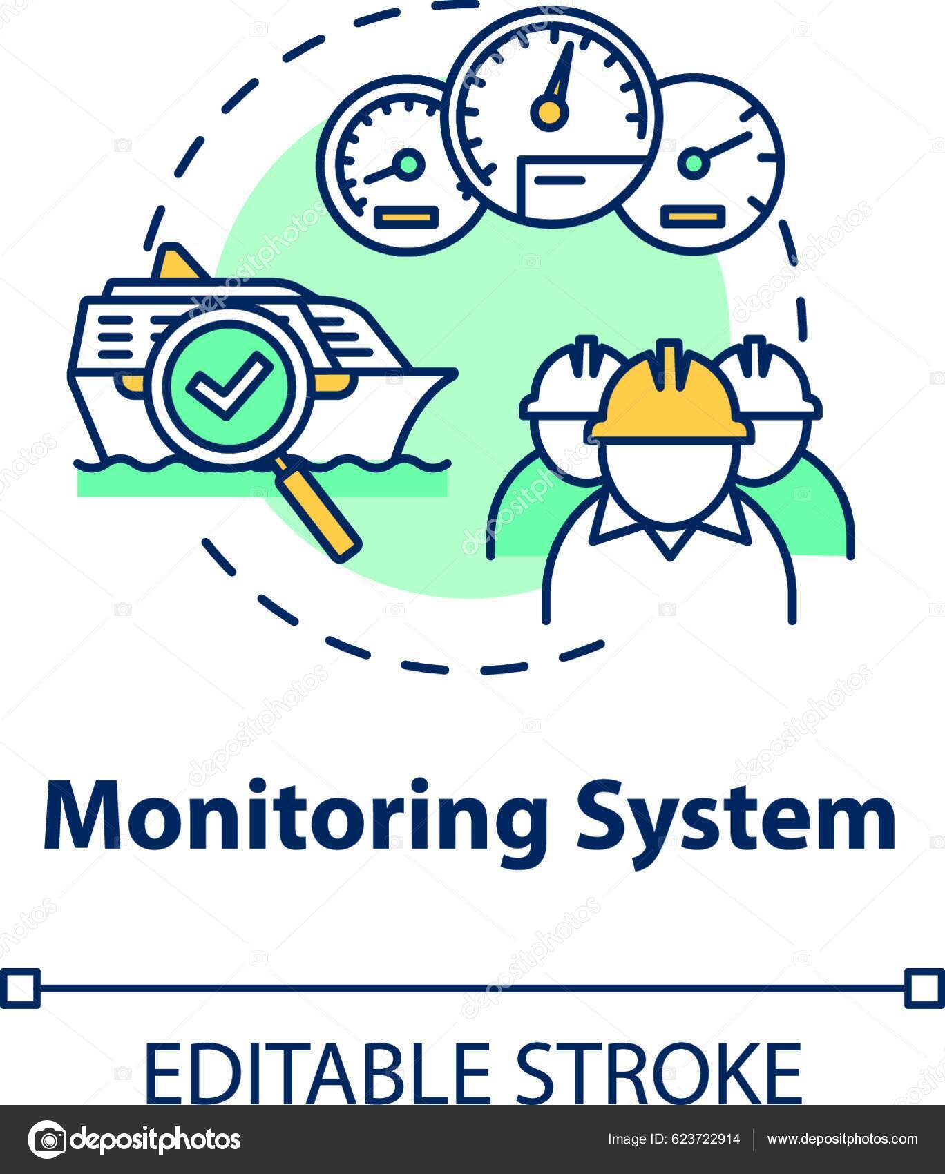 Monitoring System Concept Icon Check Propulsion Engine Boat Machinery ...