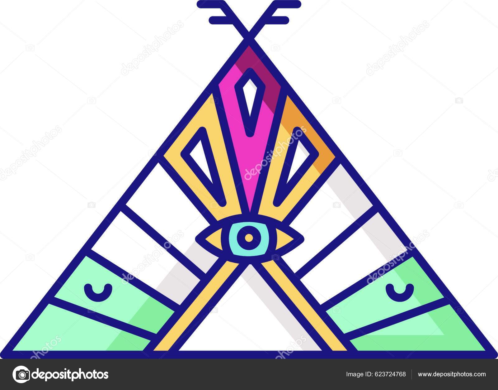 Native American Chief Teepee Rgb Color Icon Tribal Dwelling Boho Stock Vector Image by ©YAY ...