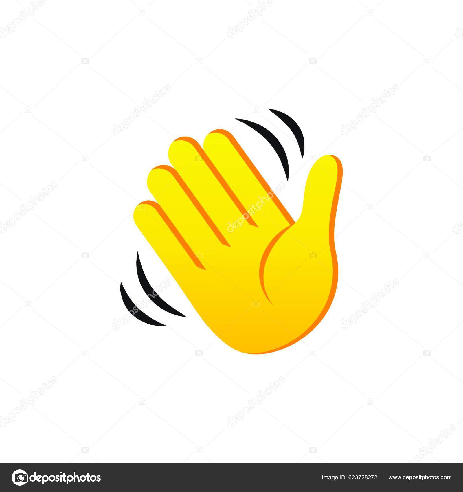 Waving Hand Vector Icon Waving Hand Gesture Symbol Isolated White Stock ...