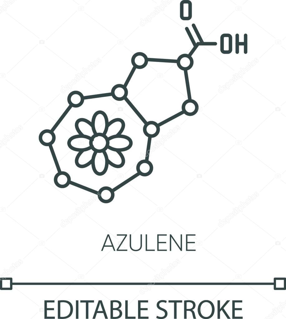 "Icono lineal perfecto de píxeles de azuleno. Compuesto científico. Una ...
