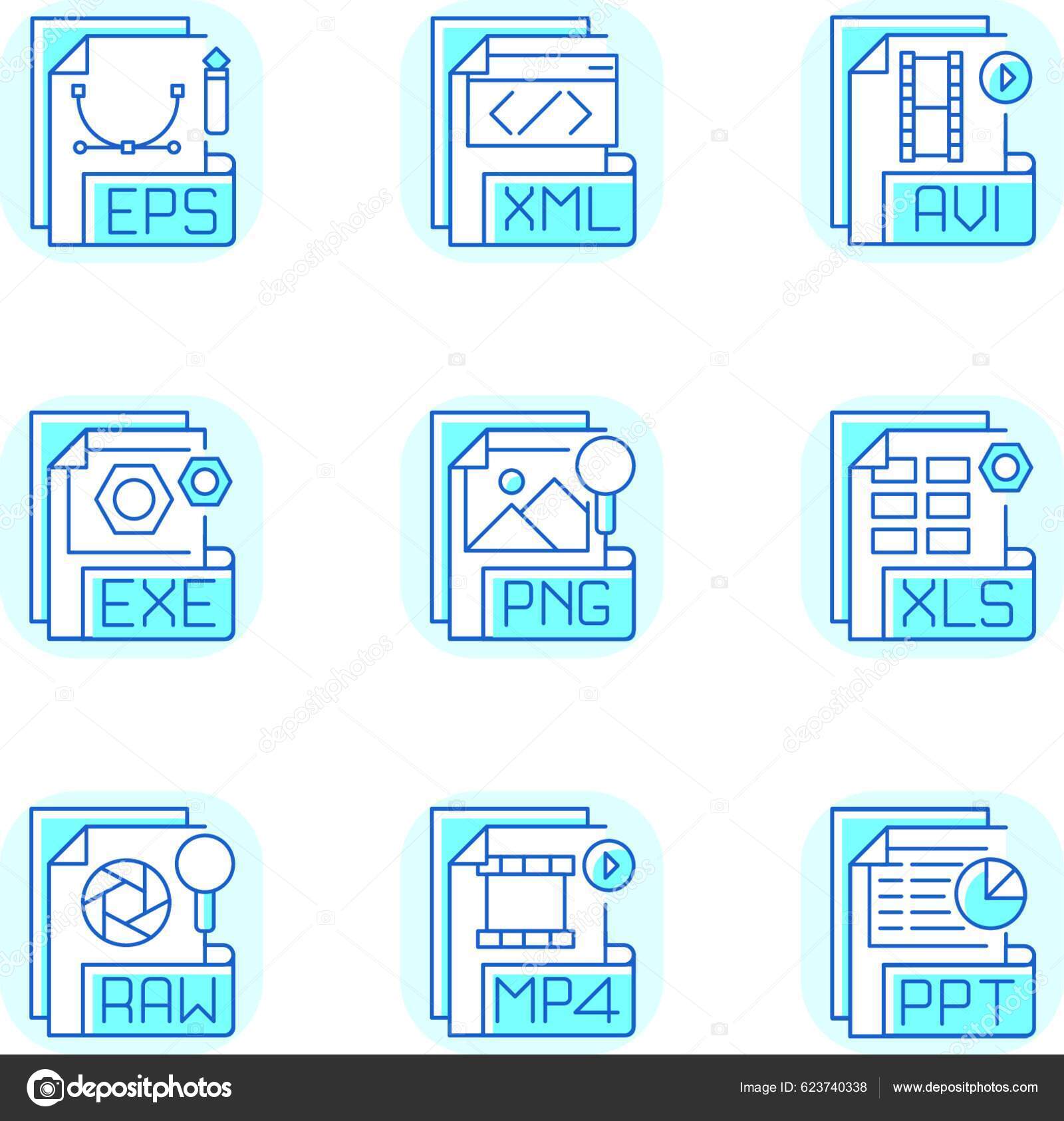 File Formats Blue Rgb Color Icons Set Stock Vector by ©YAY_Images 623740338