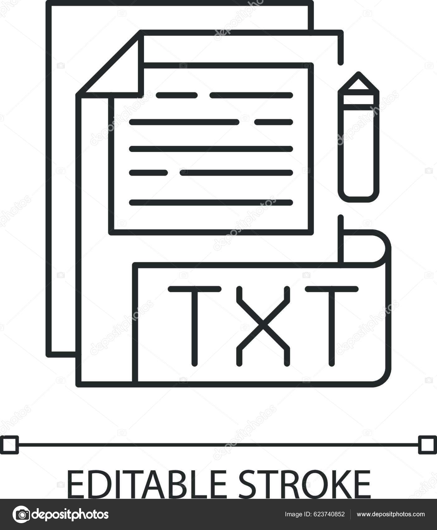 Txt File Pixel Perfect Linear Icon Stock Vector by ©YAY_Images 623740852