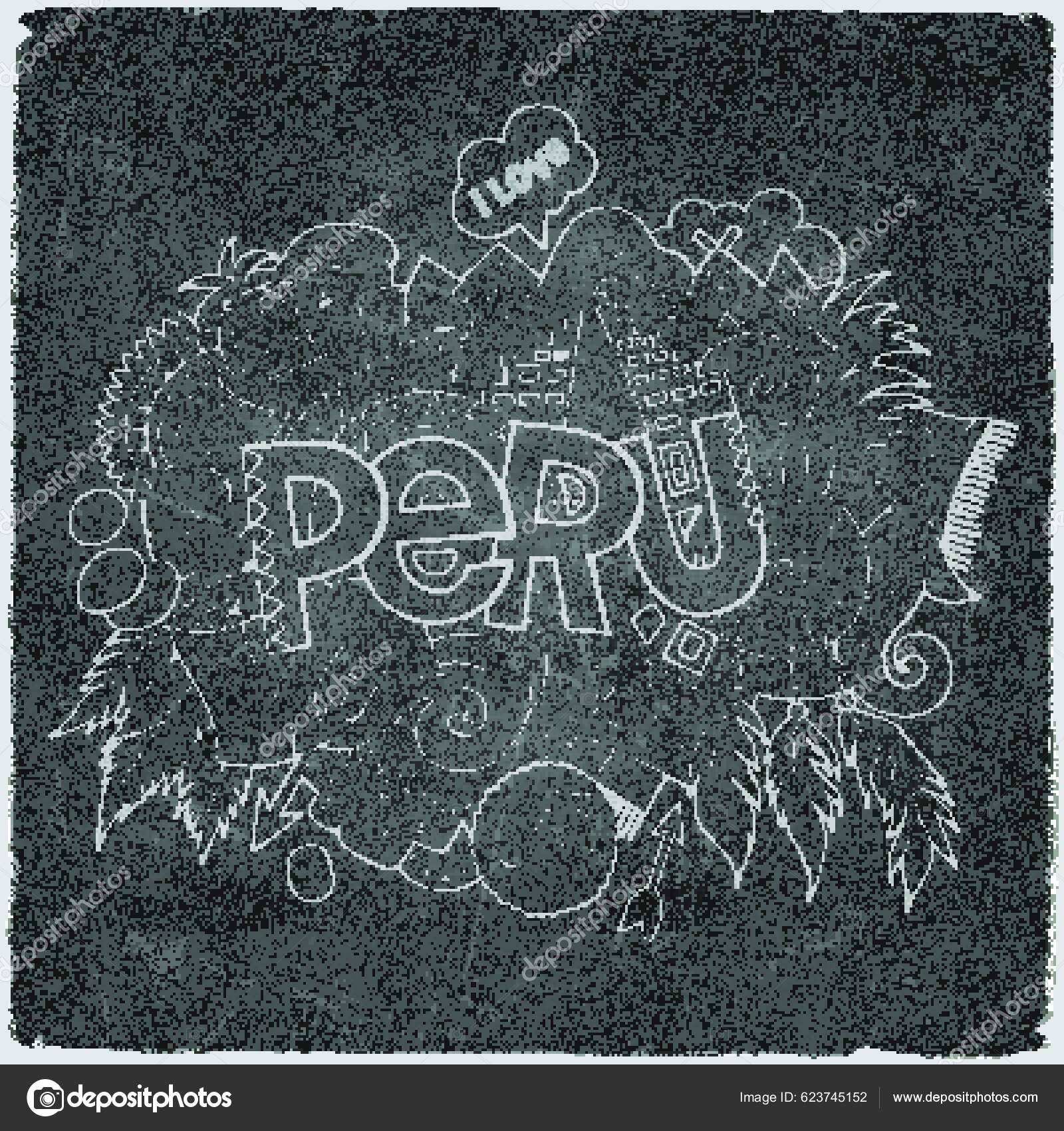 Perú Letras Mano Garabatos Elementos Vector de stock por ©YAY_Images ...