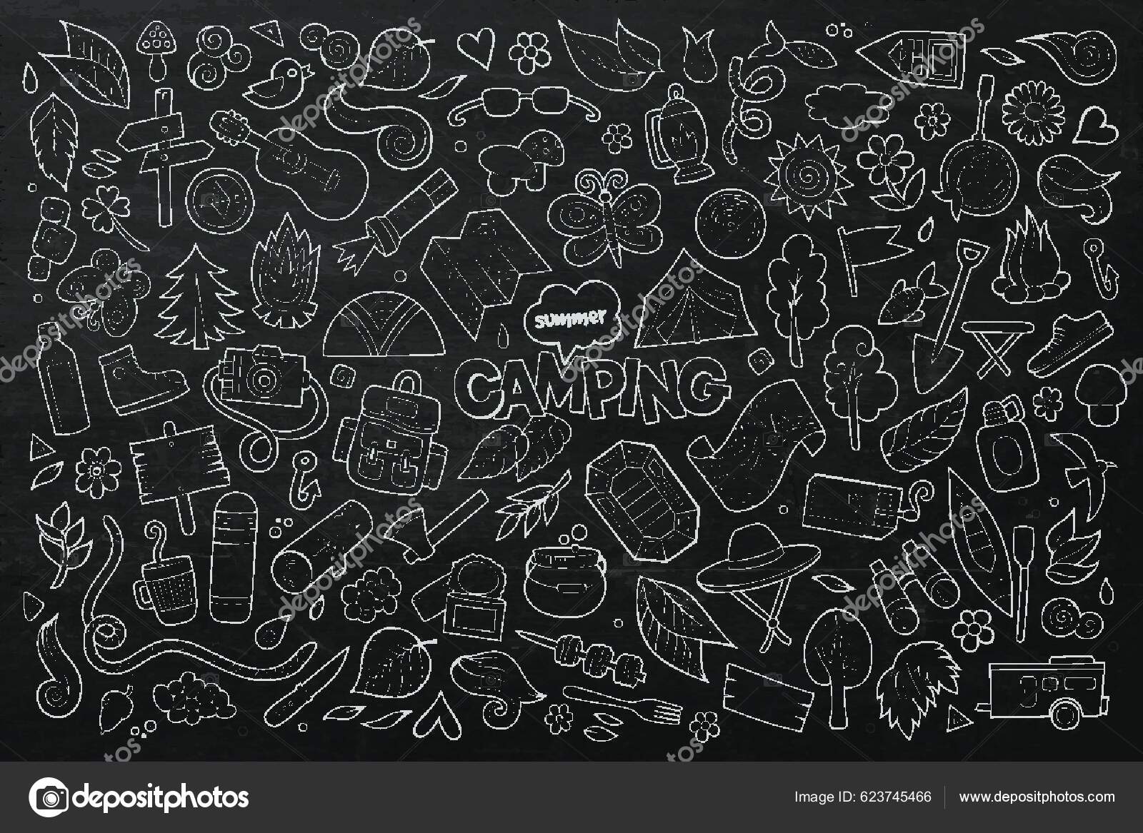 Camping Simbol Alam Dan Obyek Vektor Stok oleh ©YAY_Images 623745466