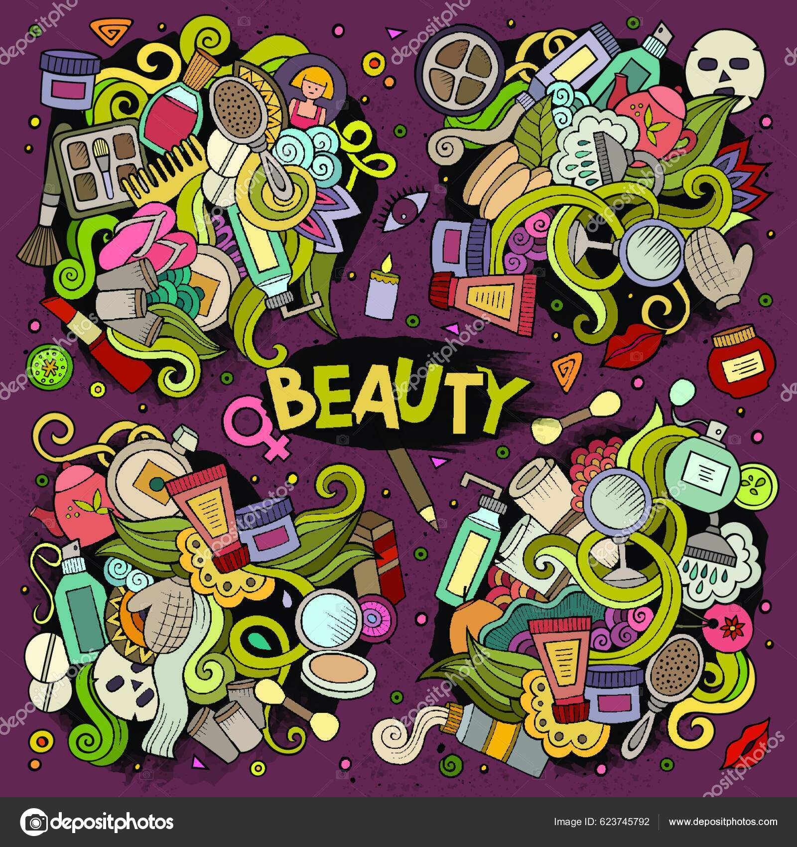 Colorful Vector Cartoon Set Doodles Designs Stock Vector by ©YAY_Images ...