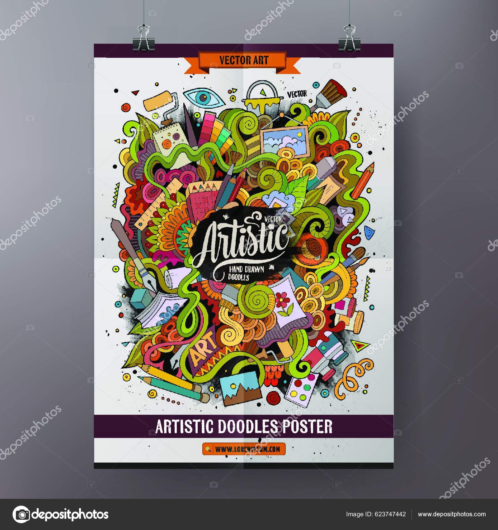 Cartoon Doodles Art Poster Template Stock Vector by ©YAY_Images 623747442