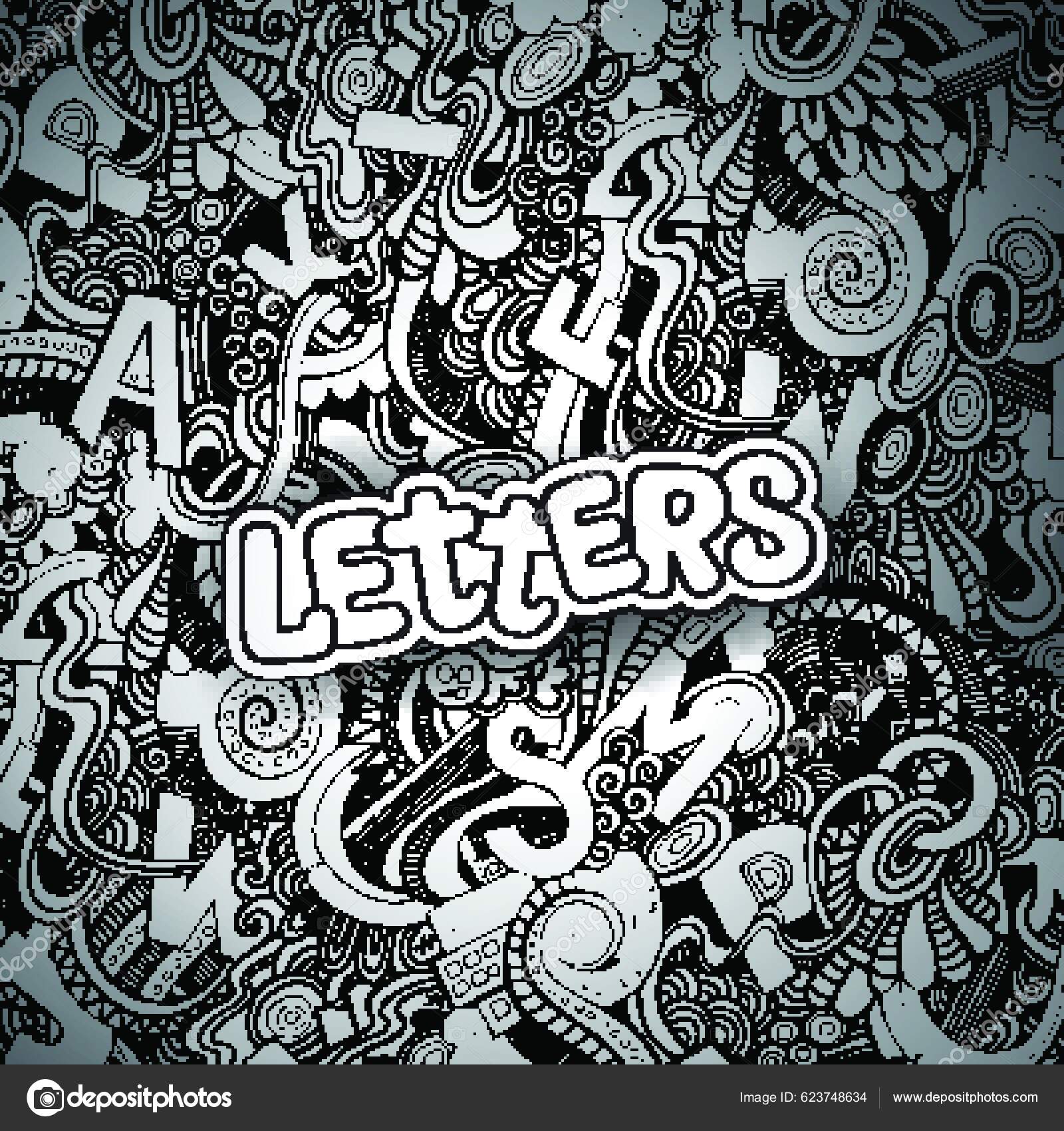 Letters Abstract Decorative Doodles Background Stock Vector by ©YAY ...