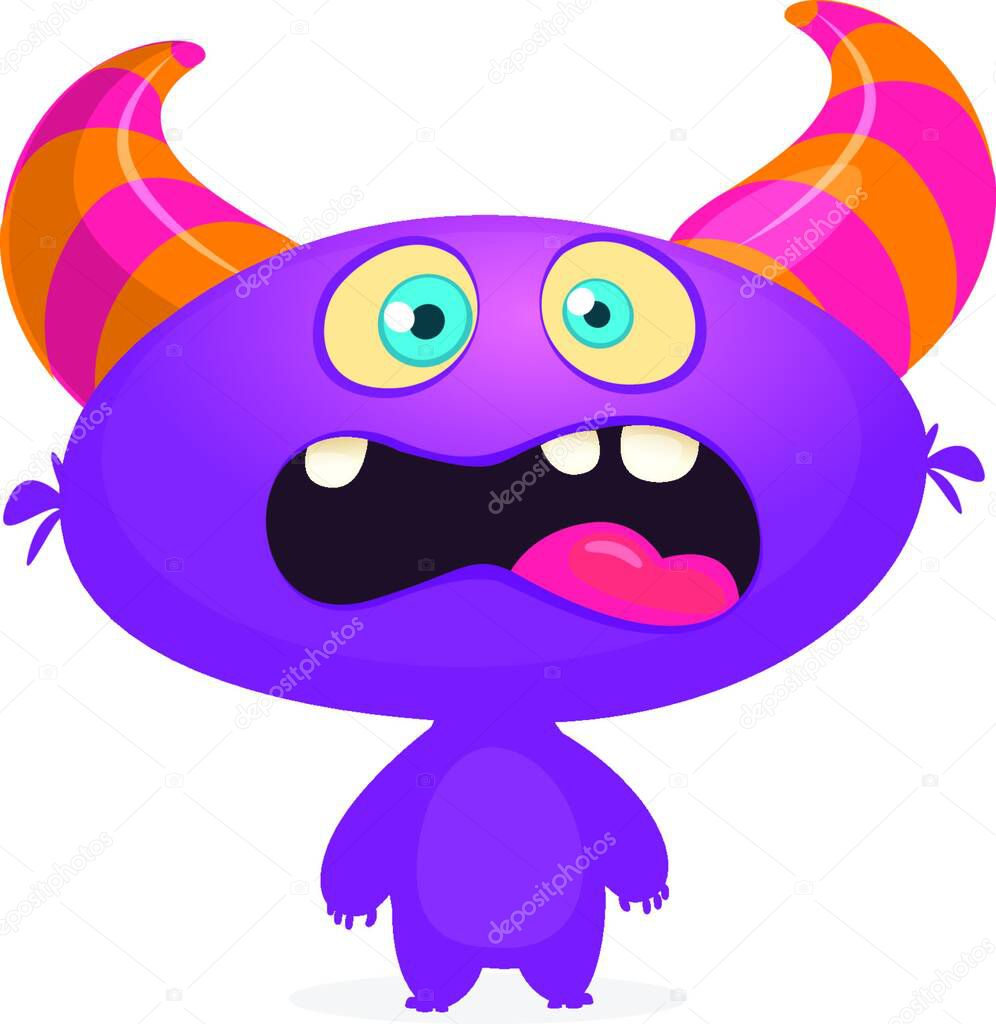 Divertido alien gena de dibujos animados. Ilustraci n vectorial de criatura monstruo lindo 2024