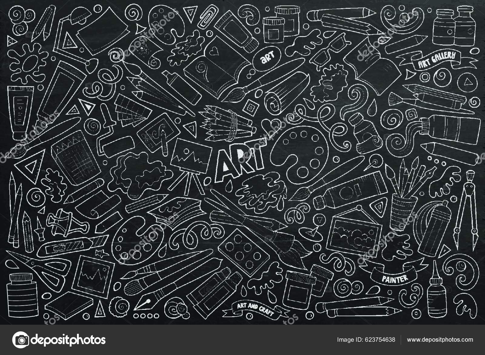 Vector Set Art Craft Objects Symbols Stock Vector by ©YAY_Images 623754638