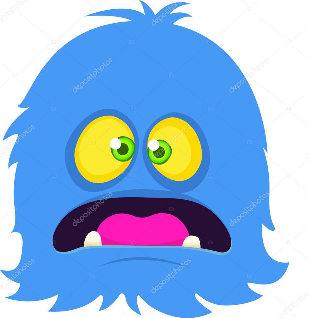 "Divertido monstruo de dibujos animados. Ilustración vectorial de criatura monstruo. Diseño de ...