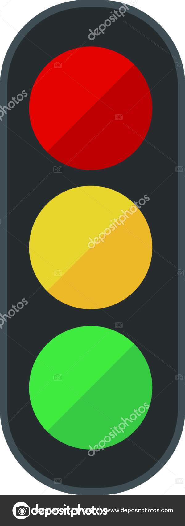 Semáforo Vertical Ilustración Vectorial Del Diseño Plano Para Tráfico ...