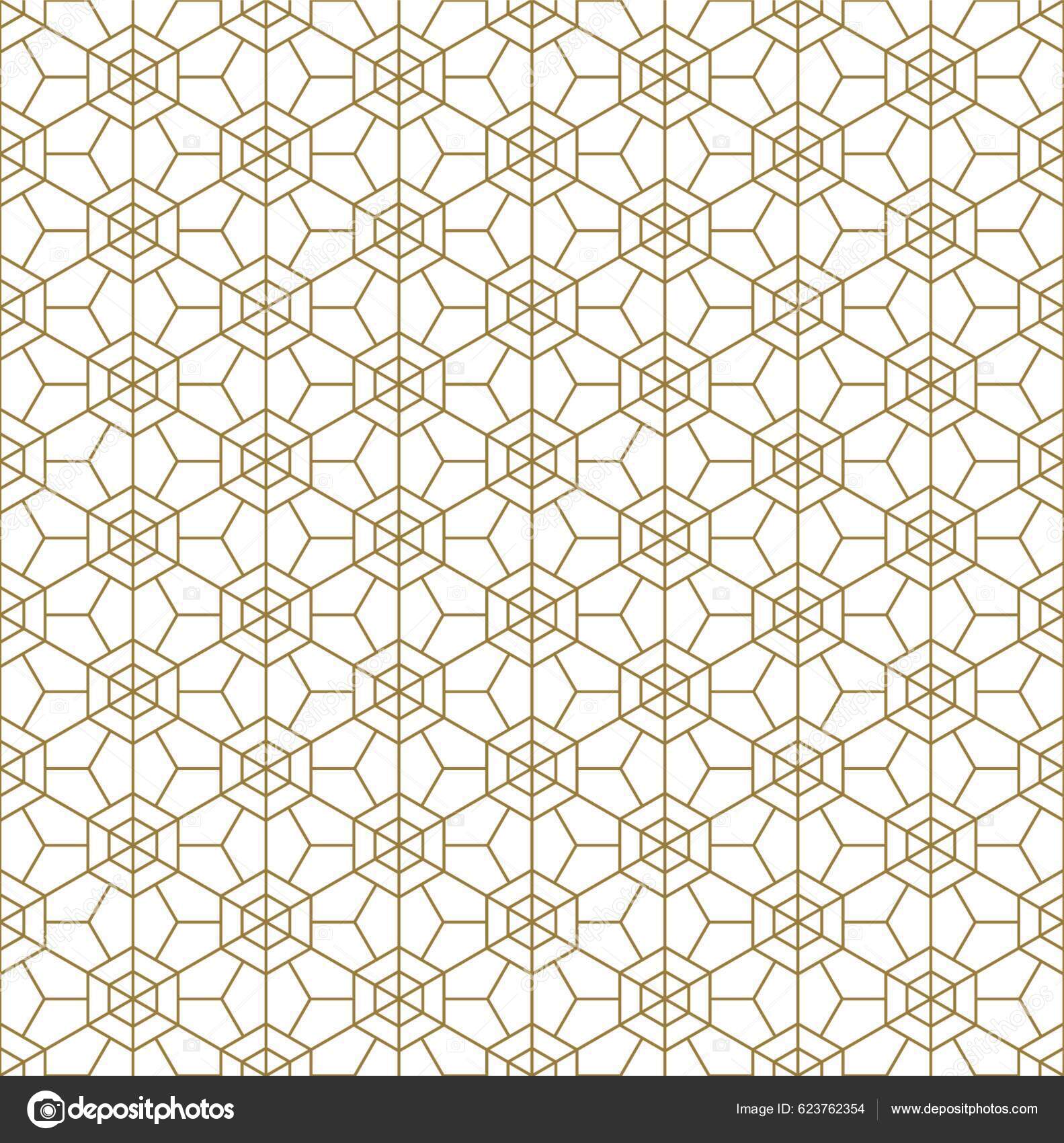 Seamless Japanese Pattern Shoji Kumiko Golden Stock Vector by ©YAY ...