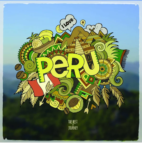 Perú Letras Mano Garabatos Elementos Vector de stock por ©YAY_Images ...