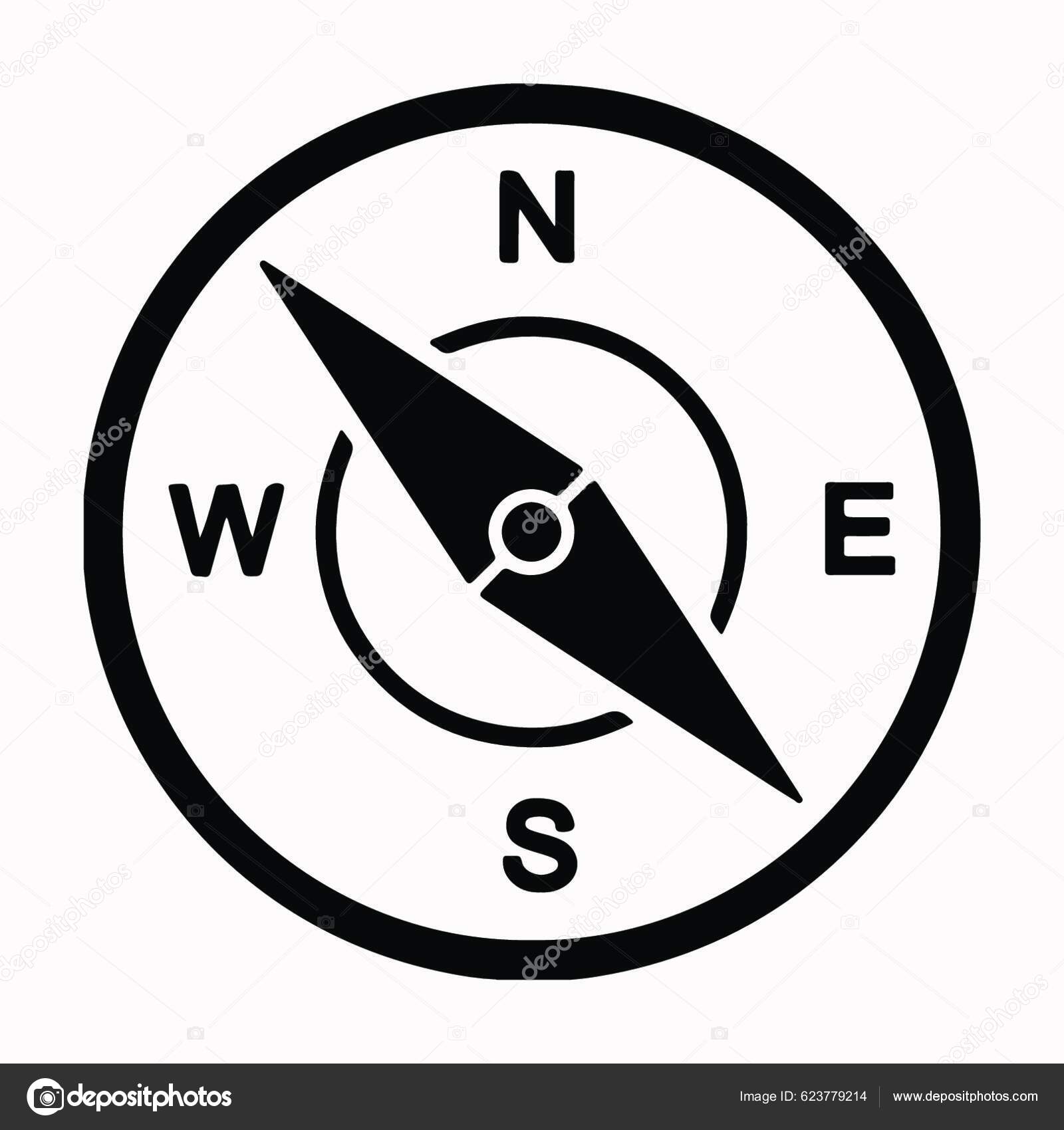 Compas White Background Creative Vector Illustration Wind Rose Magnetic ...