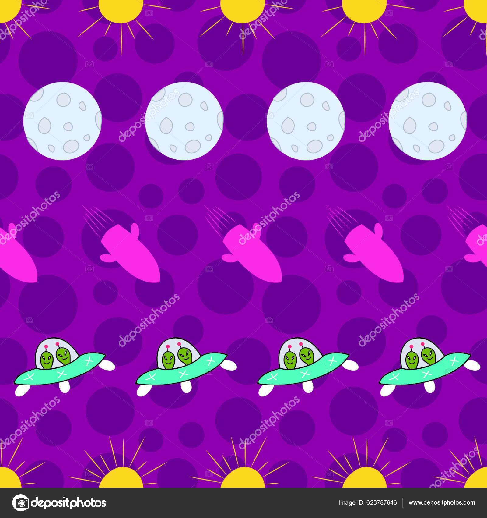 Space Repeat Pattern Purple Background Abstract Design Stock Vector by ...
