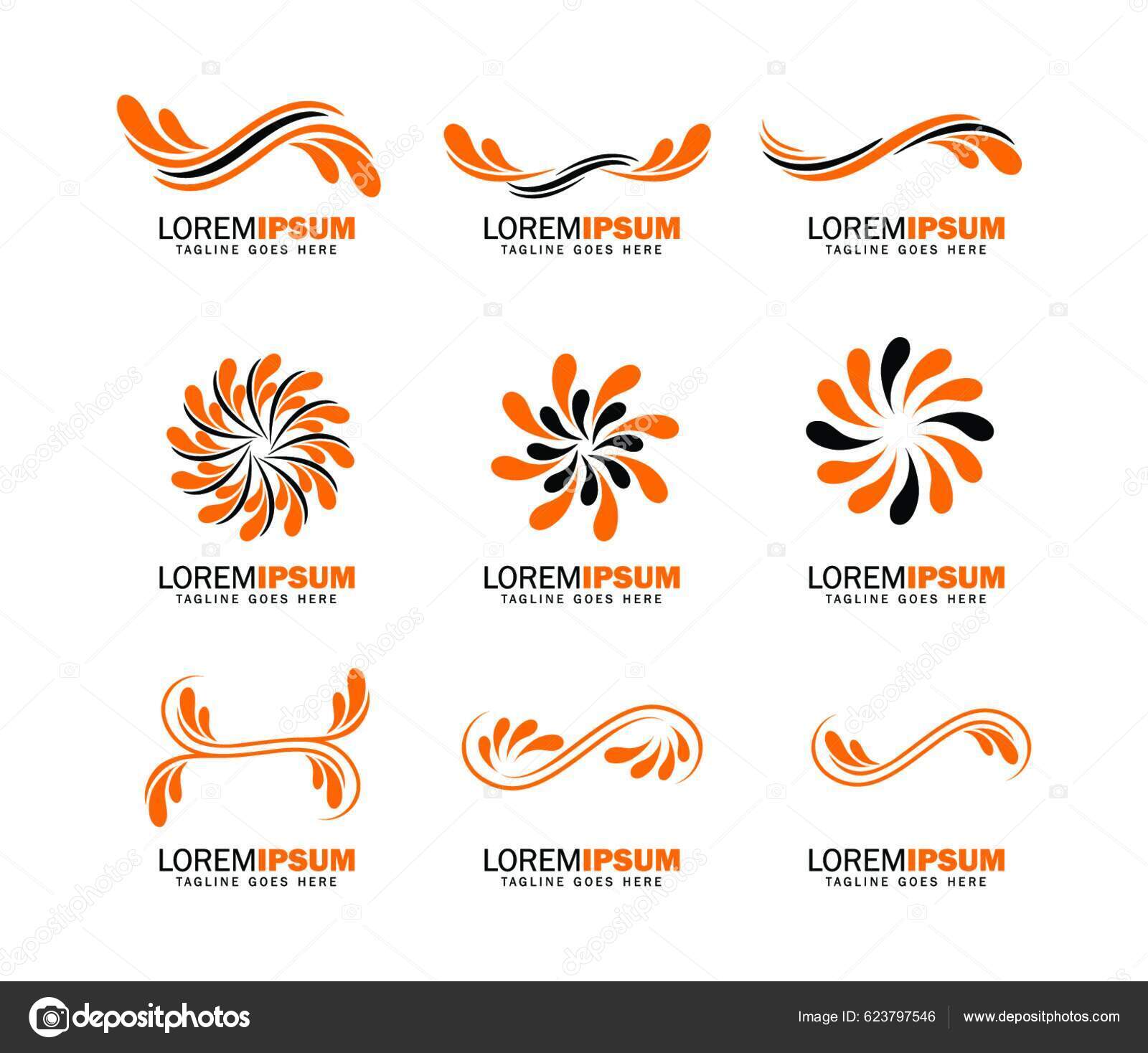 Set Abstract Wavy Logo Vector Stock Vector by ©YAY_Images 623797546