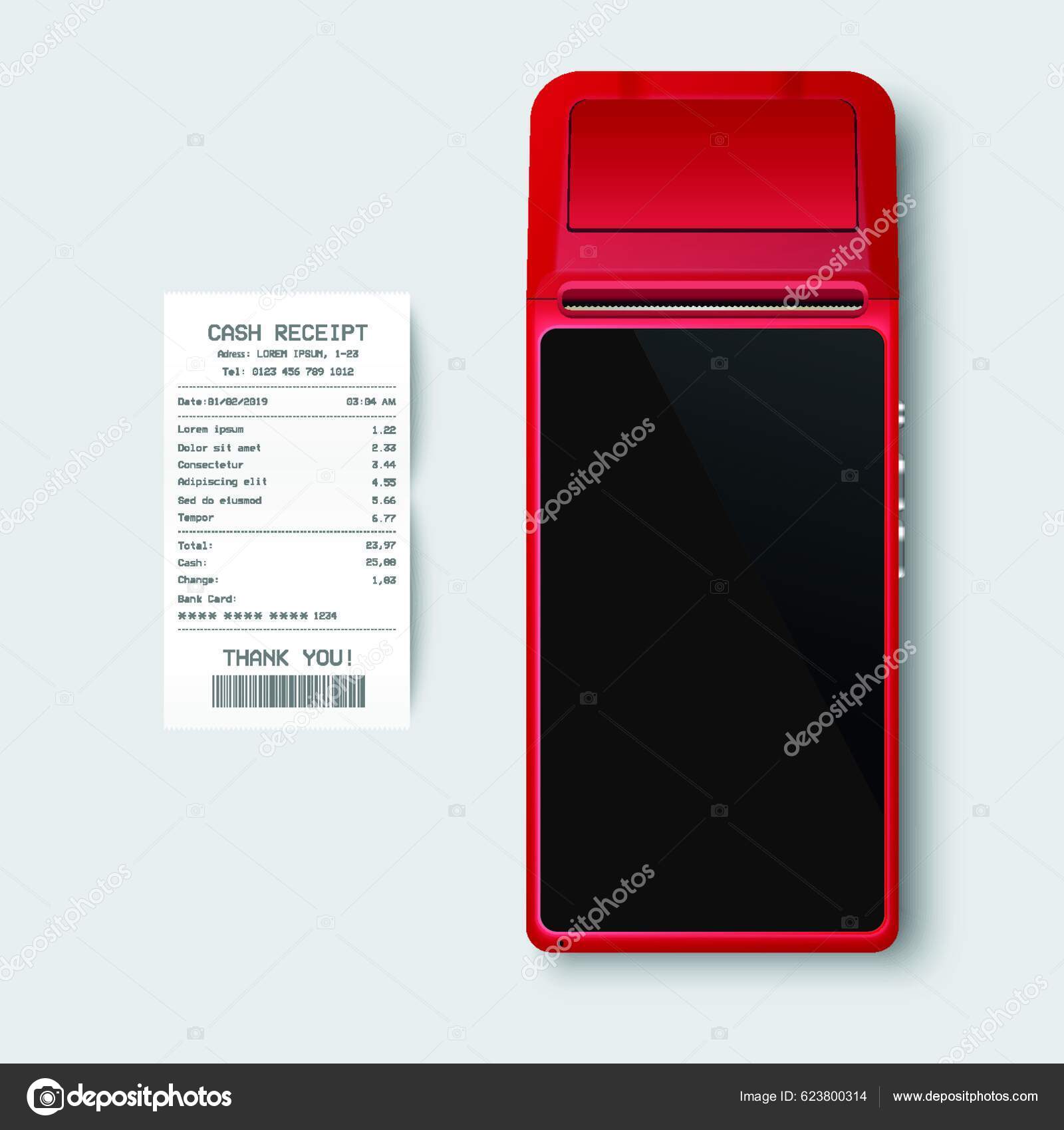 Vector Red Nfc Payment Machine Paper Check Receipt Isolated Wireless Vector de stock por ©YAY ...