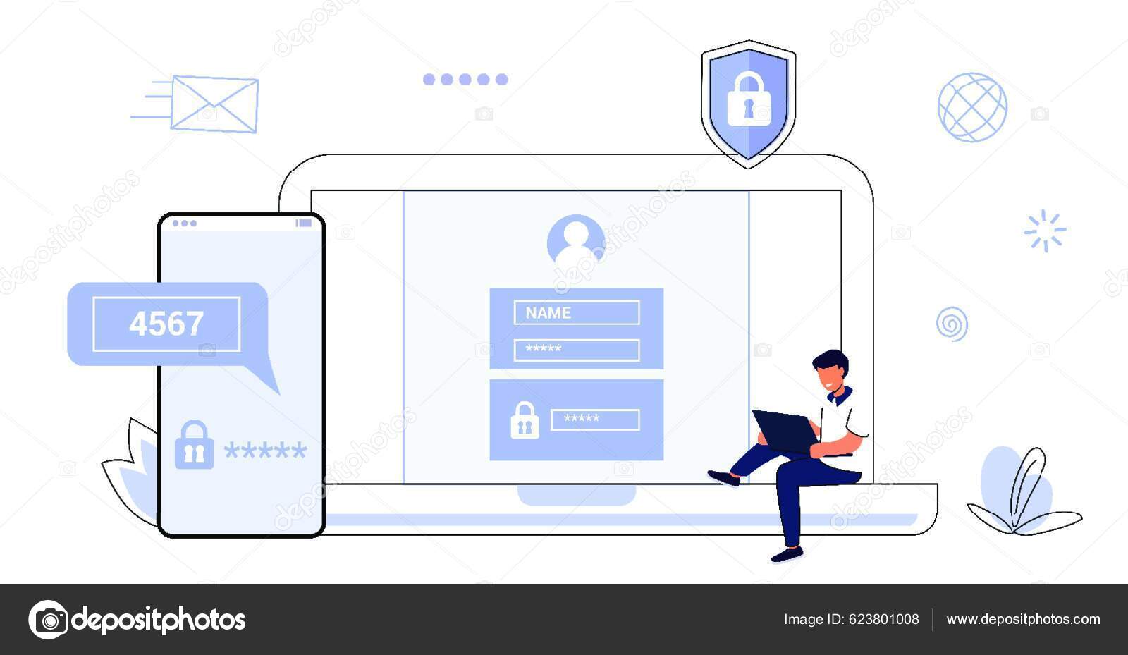 Two Factor Authentication Password Secure Notice Login Verification ... Two Factor Authentication Password Secure Notice Login Verification ...