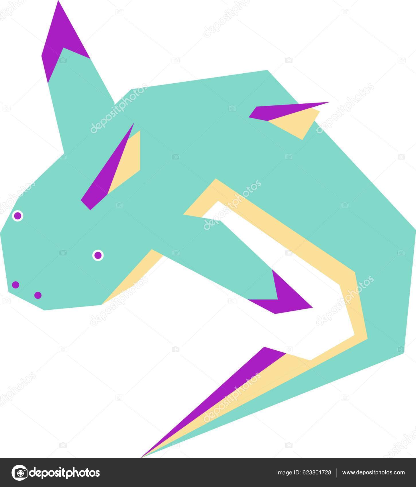 Colorful Minimalistic Illustration Extinct Prehistoric Animal Stock ...