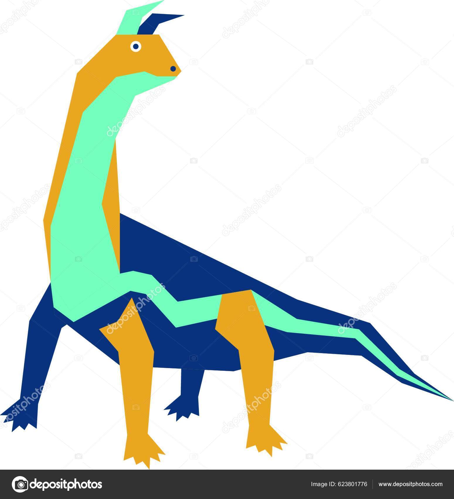 Colorful Minimalistic Illustration Extinct Prehistoric Animal Stock ...
