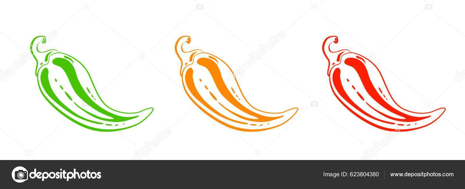 Vector Set Isolated Chili Pepper Product Icons Product Flat Minimalist ...