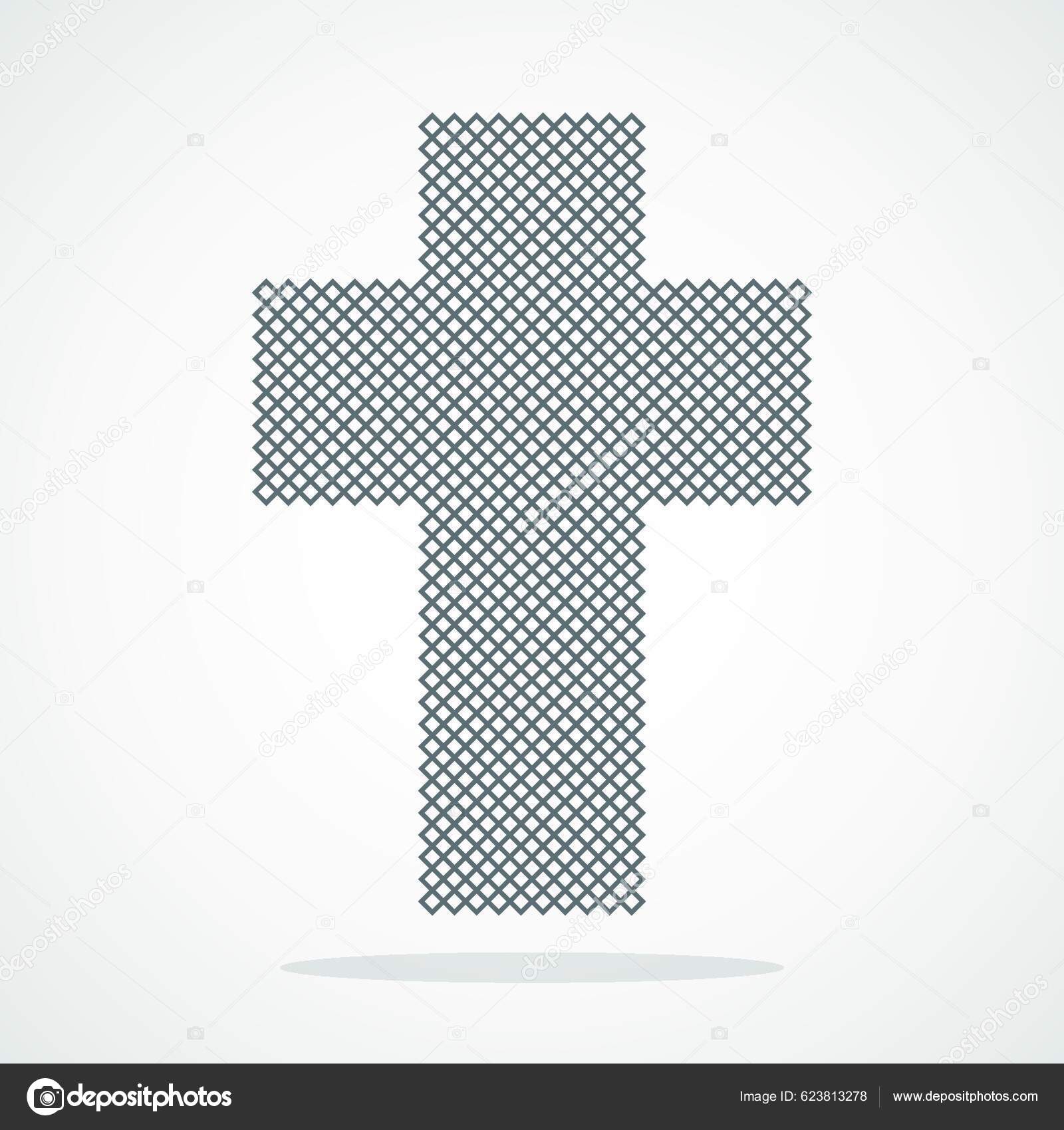 Keresztény Kereszt Pixel Művészeti Tervezése Vektoros Illusztráció ...