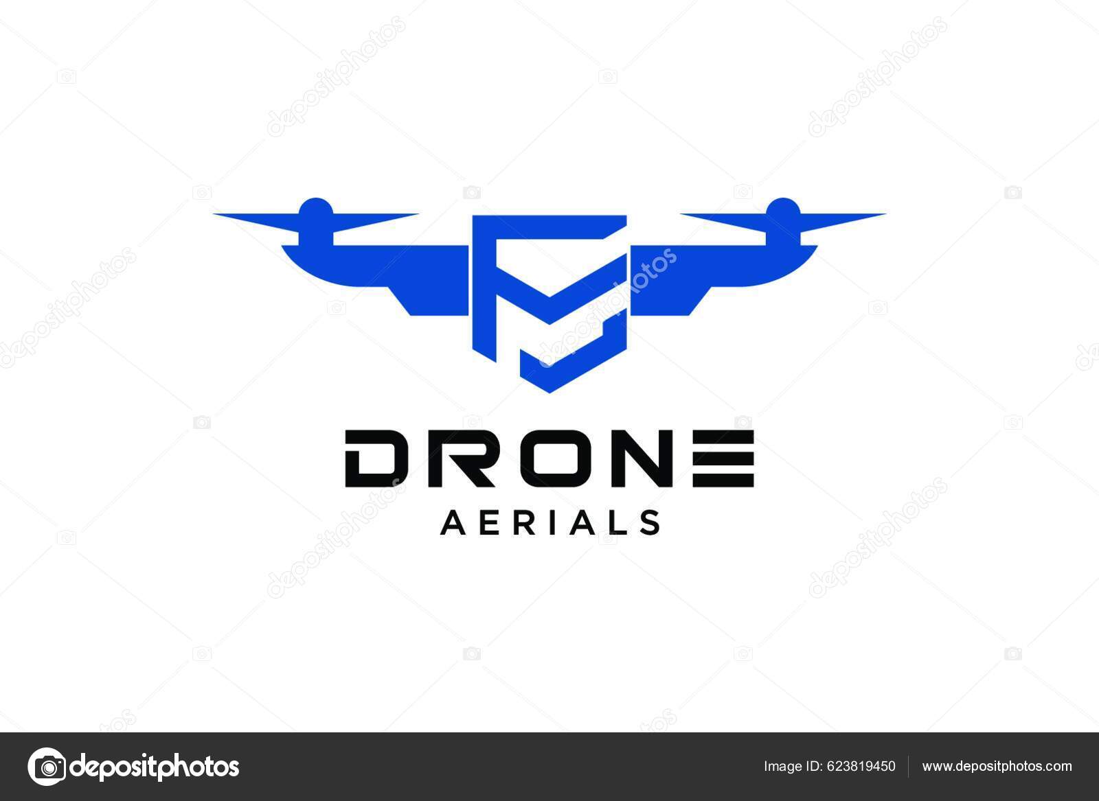 Letter Drone Logo Design Template Photography Drone Icon Vector ...