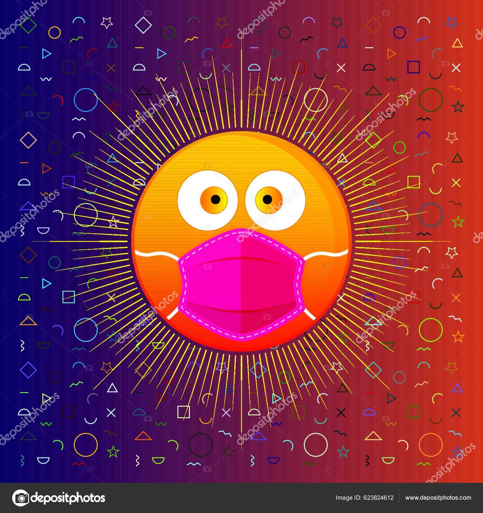 Desain Karya Seni Emoji Topeng Kartun Vektor Stok oleh ©YAY_Images ...