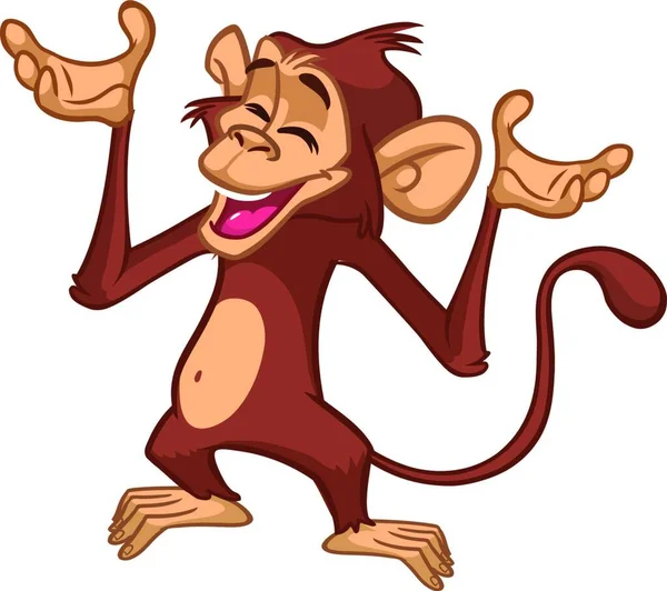 Cartoon Monkey Chimpanzee Vector Illustration Happy Monkey Character Stock Vector by ©YAY_Images ...