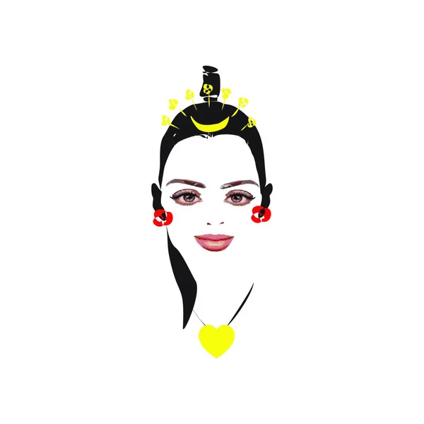 Beautiful Woman Face Hand Drawn Vector Illustration Stock Vector By