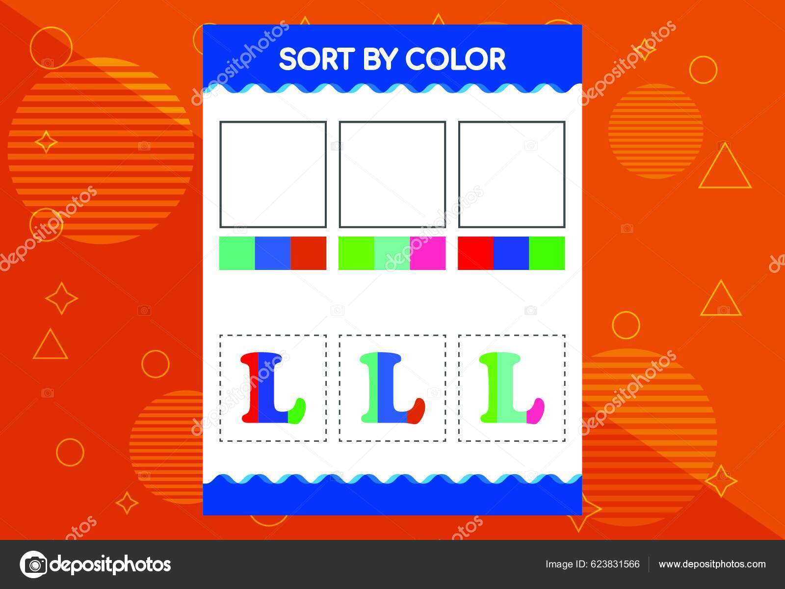 Alphabet Sorts Color Kids Good School Kindergarten Projects Stock ...