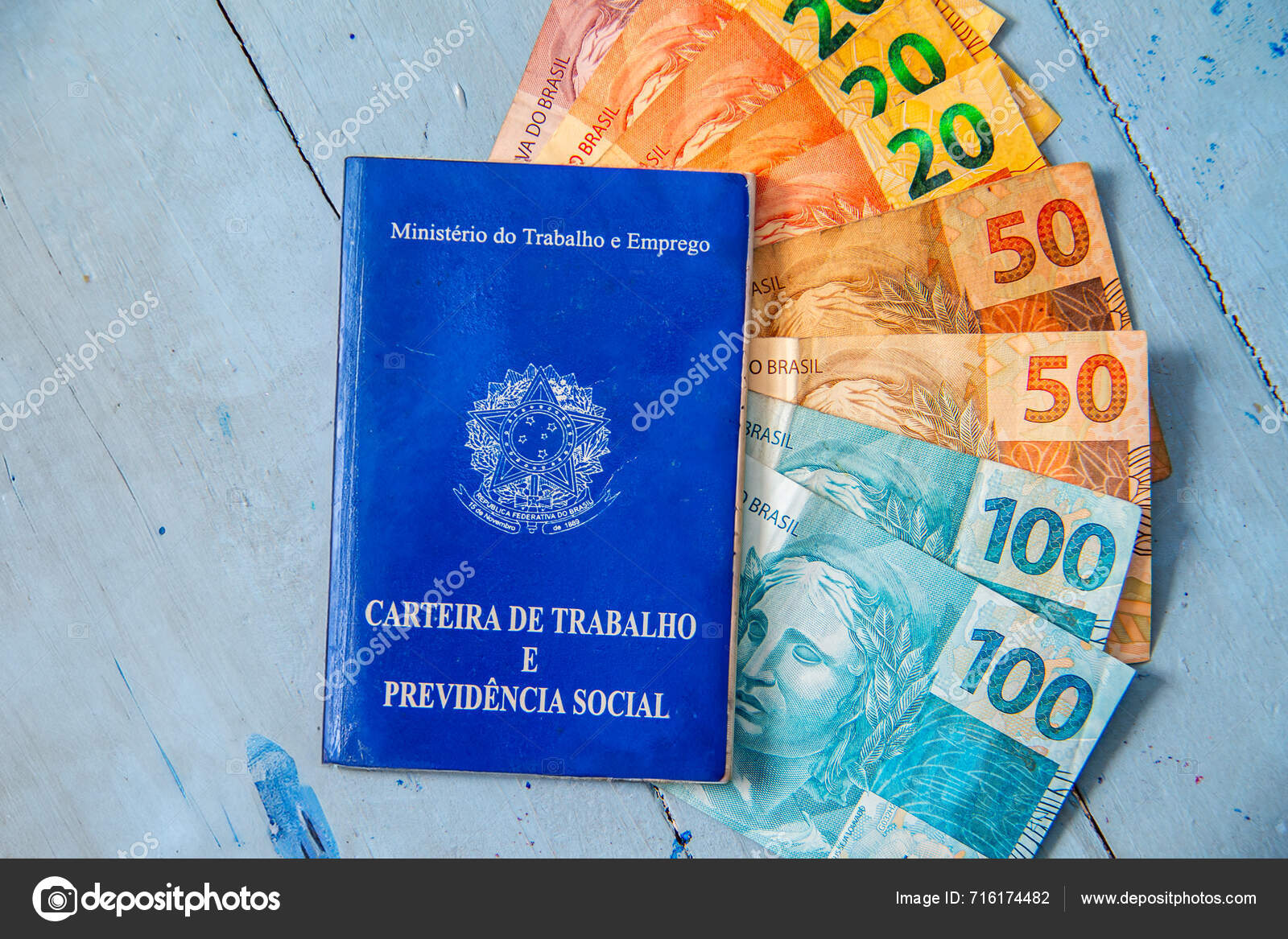 Sao Paulo Brazil April 2024 Brazilian Work Card Registered Work — Stock ...