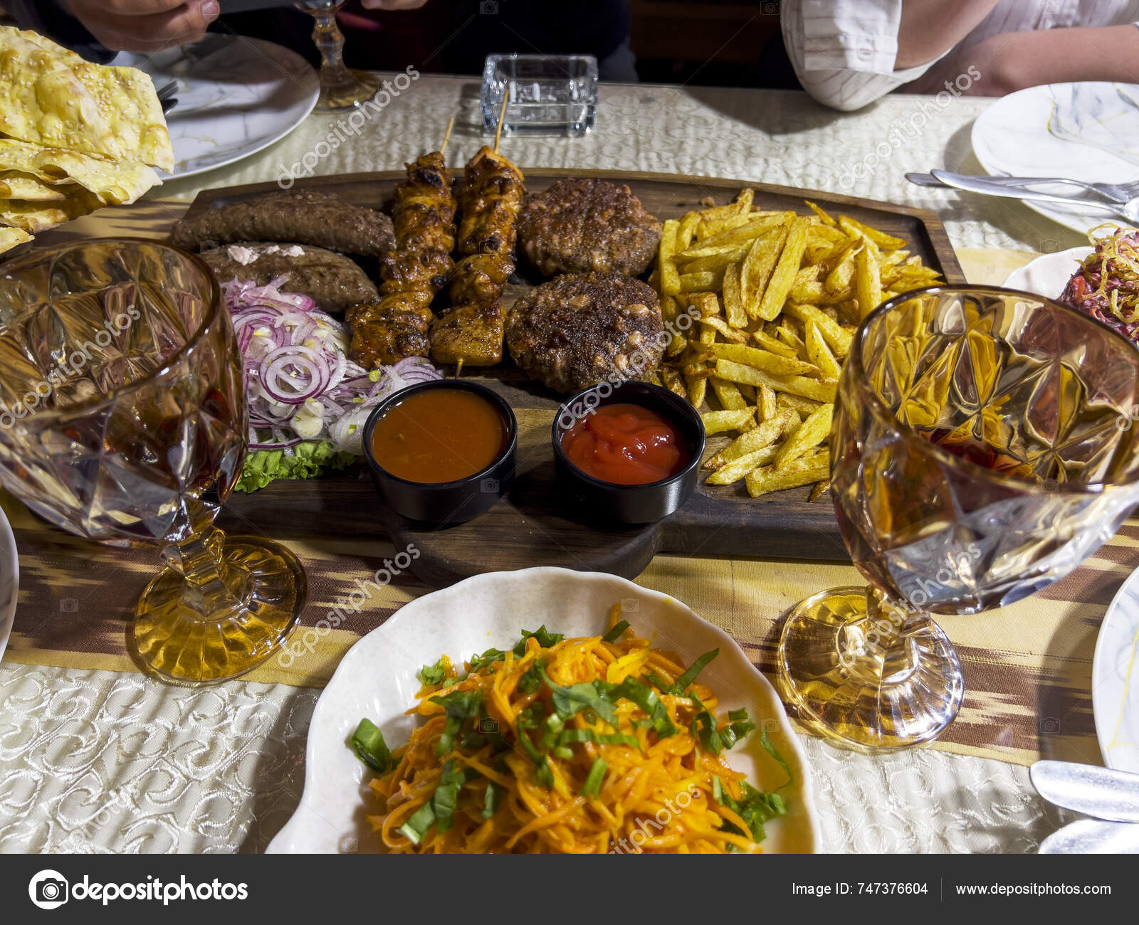 Royal Dinner Meat Set — Stock Photo © oybekostanov #747376604